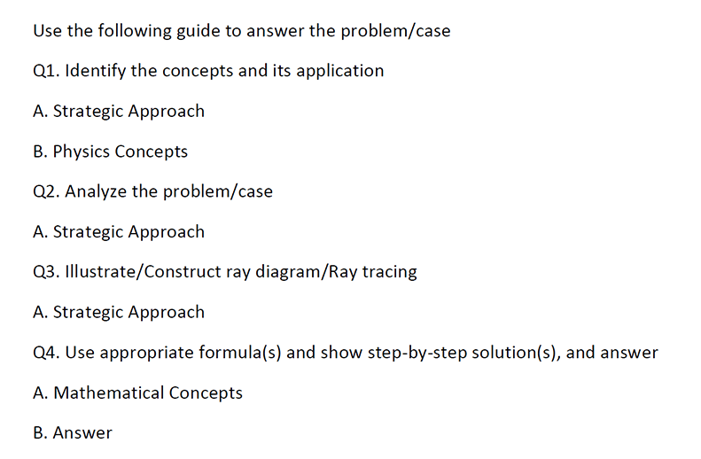 Solved Use the following guide to answer the problem/case | Chegg.com