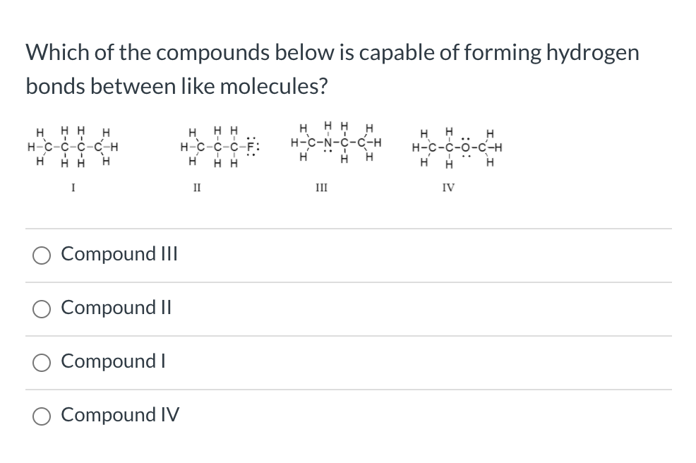 Solved Which of the compounds below is capable of forming | Chegg.com