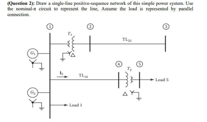 Solved (Question 2): Draw a single-line positive-sequence | Chegg.com