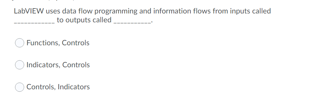 Solved LabVIEW uses data flow programming and information | Chegg.com