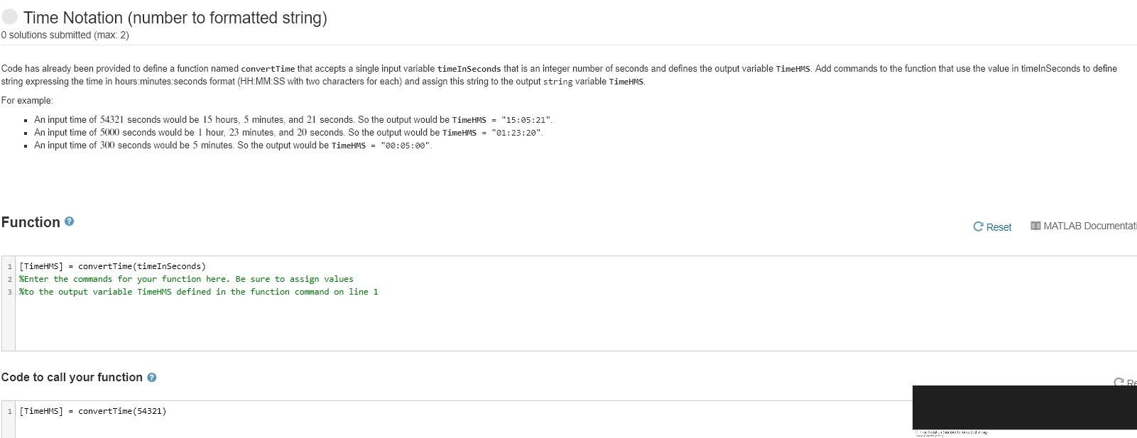 Solved Time Notation (number to formatted string) O | Chegg.com
