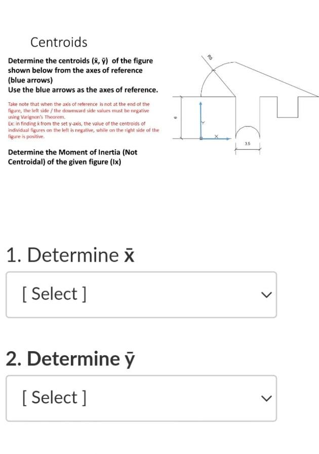 Solved Centroids Determine the centroids (x, ) of the figure | Chegg.com
