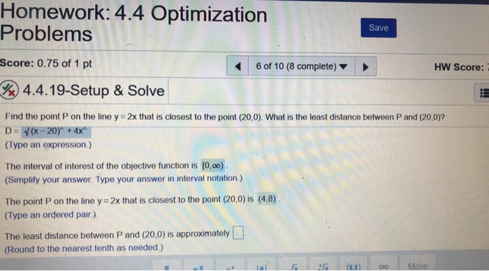 Solved Homework 4 4 Optimization Problems Save Score 0 75