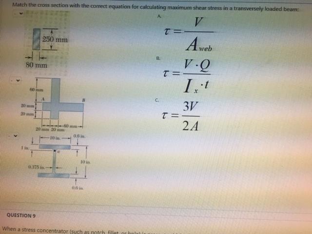 Solved A Match the cross section with the correct equation | Chegg.com