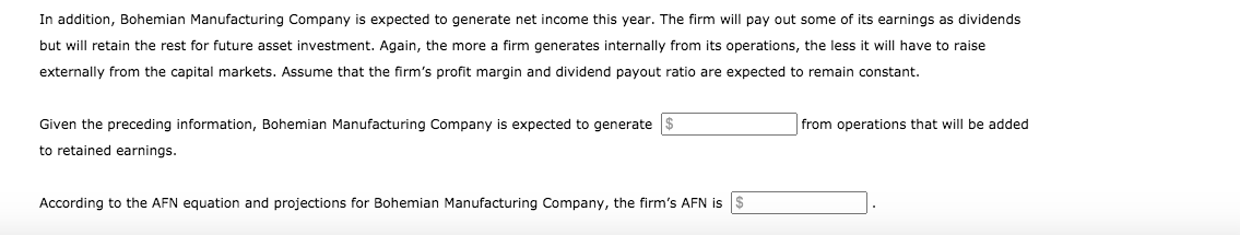 Solved 2. The Additional Funds Needed (AFN) equation | Chegg.com