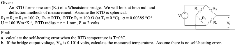 Solved An RTD forms one arm (R4) of a Wheatstone bridge. We | Chegg.com