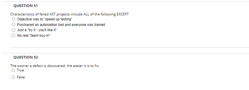 Solved Characteristics of failed AST projects include ALL of | Chegg.com