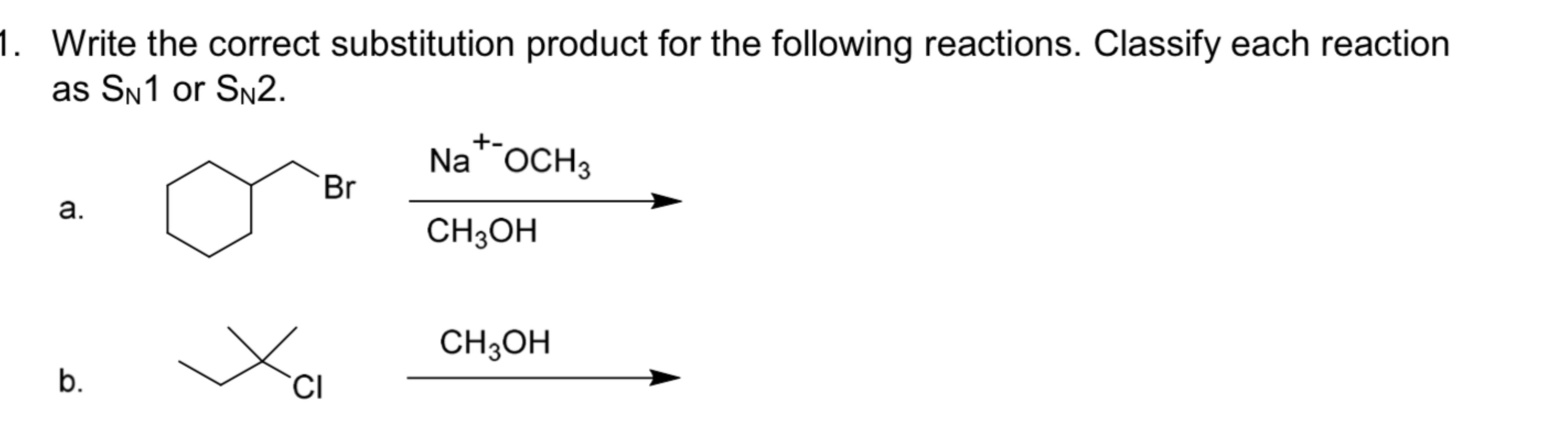 Solved Write the correct substitution product for the | Chegg.com