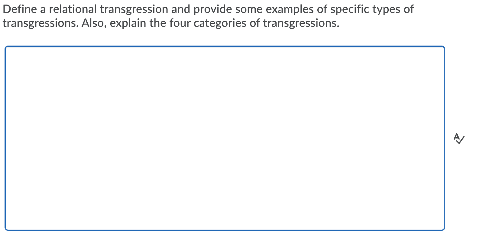 Solved Define a relational transgression and provide some | Chegg.com