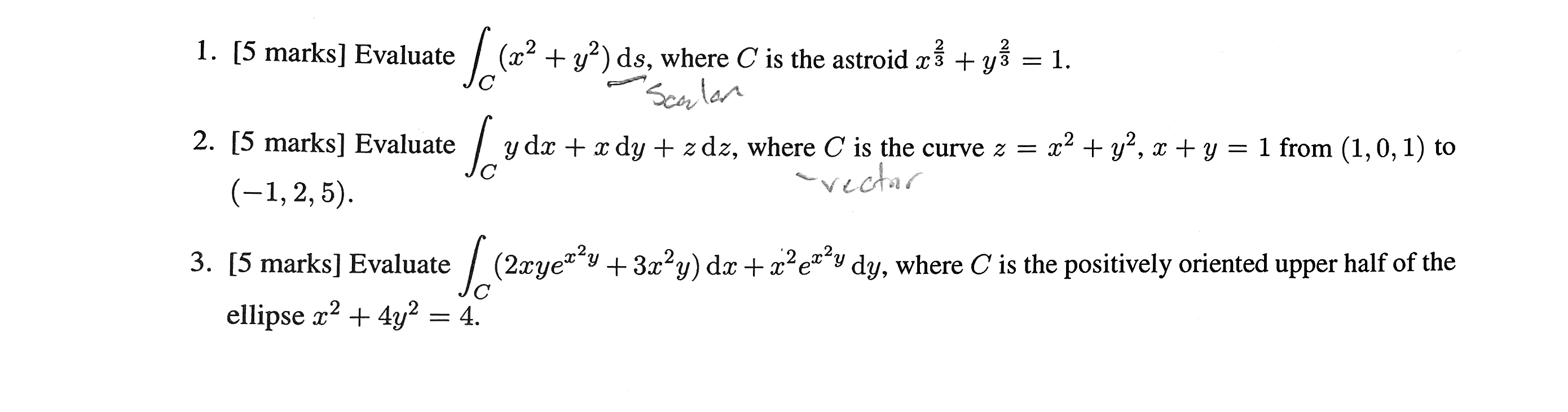 Solved 1 5 Marks Evaluate ∫cx2y2ds Where C Is The 