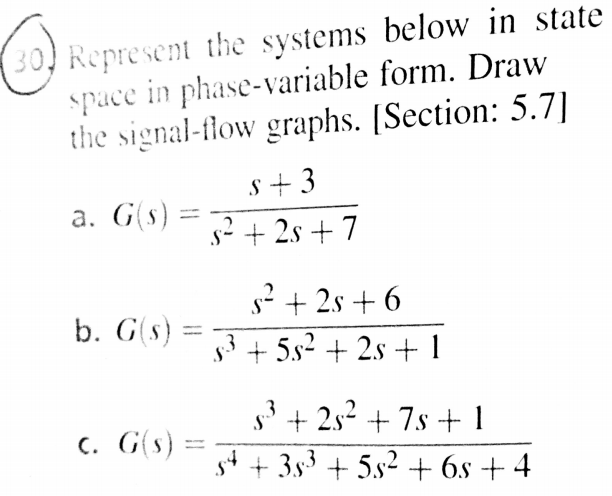 Solved Represent the systems below in state space in | Chegg.com
