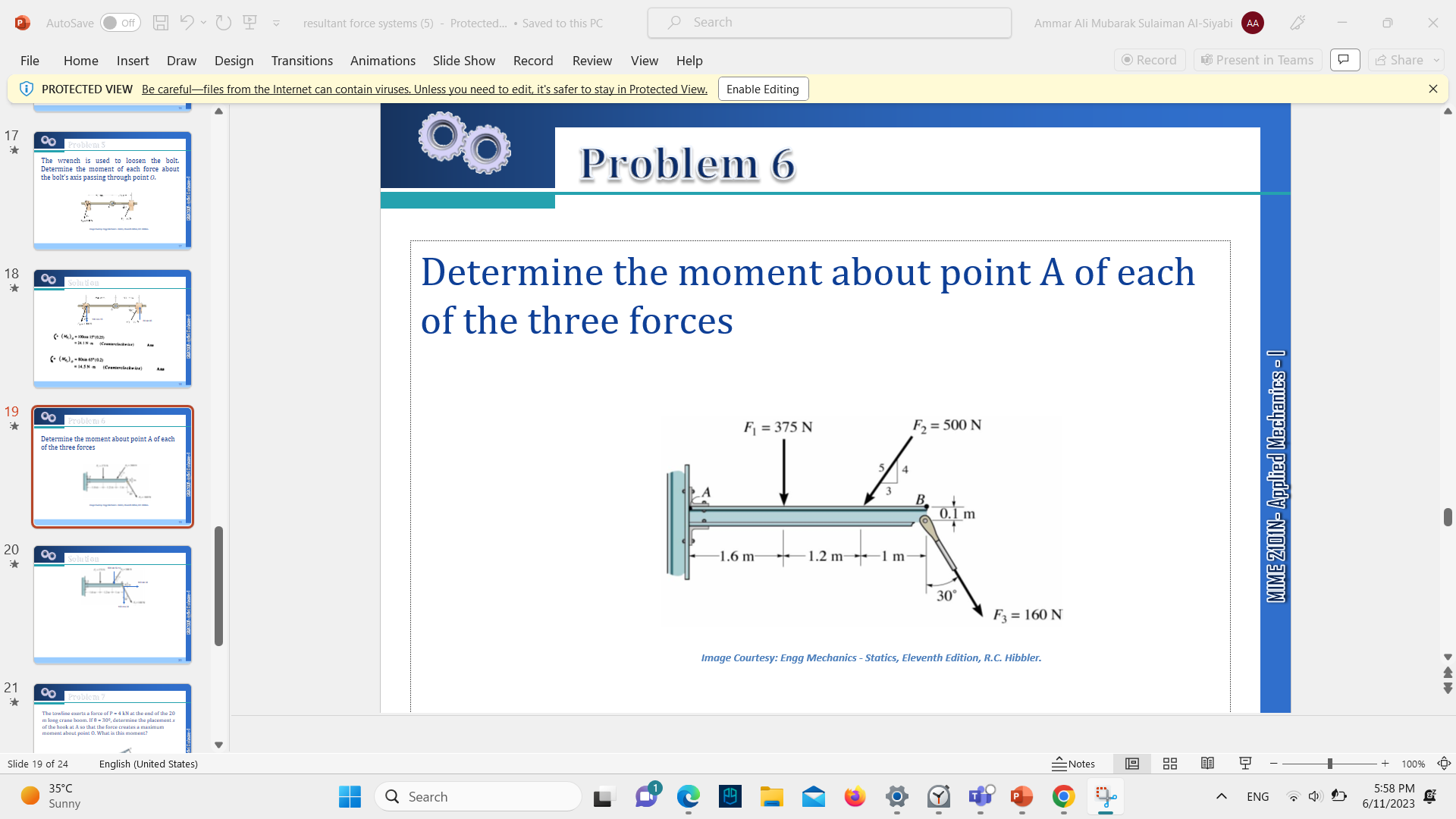 Solved Determine the moment about point A of each of the | Chegg.com