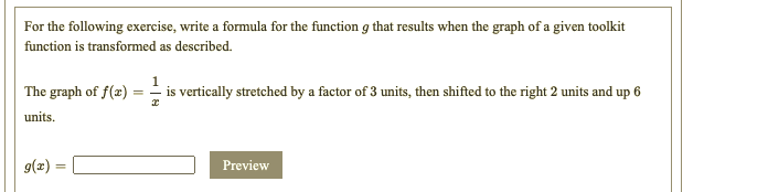 Solved For the following exercise, write a formula for the | Chegg.com