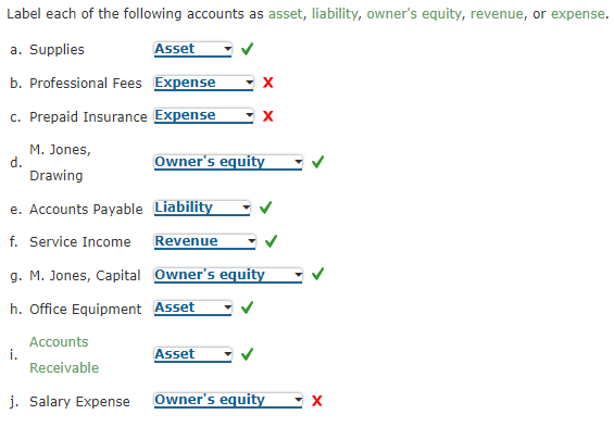 Label each of the following accounts as asset, | Chegg.com