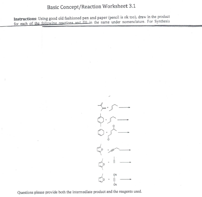 Solved Basic Concept/Reaction Worksheet 3.1 Instructions: | Chegg.com