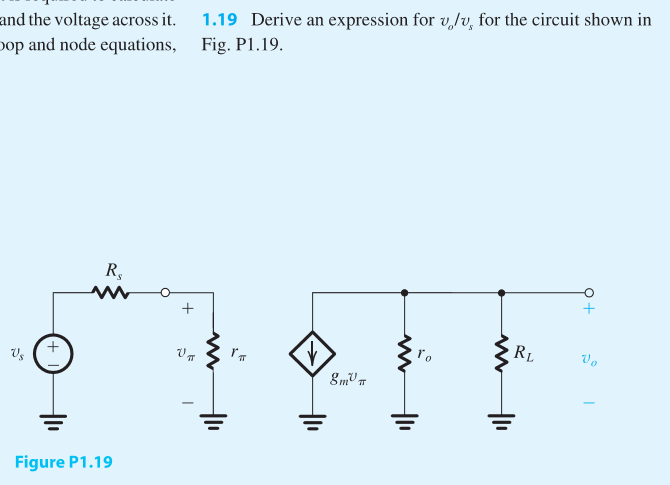 Solved and the voltage across it. 1.19 Derive an expression | Chegg.com