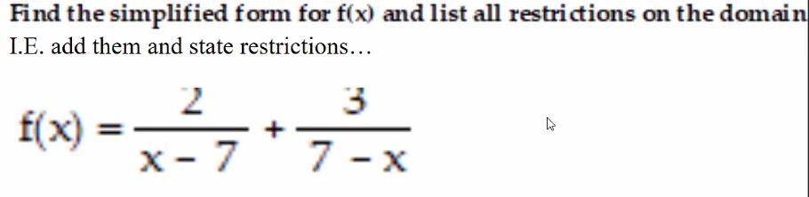 Solved Find the simplified form for f(x) and list all | Chegg.com