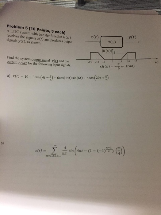 Solved Problem 5 110 Points, 5 each] A LTIC system with | Chegg.com