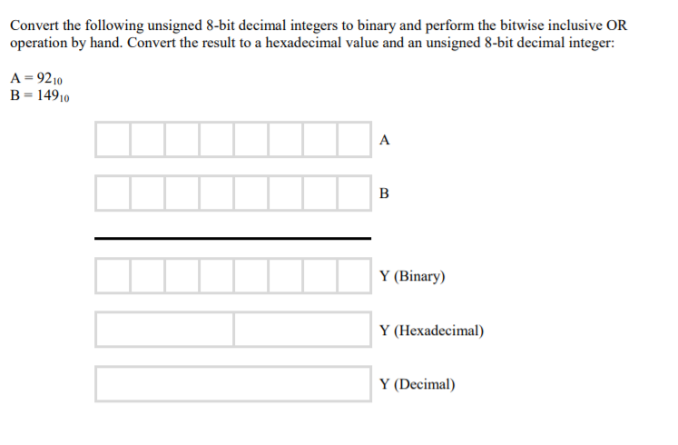 Solved Convert the following unsigned 8-bit decimal integers | Chegg.com