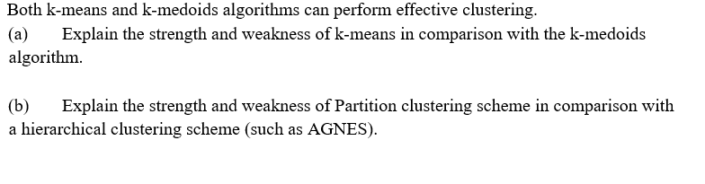 Solved Both K Means And K Medoids Algorithms Can Perform