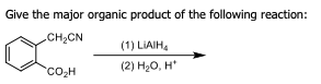 Solved Give the major organic product of the following | Chegg.com