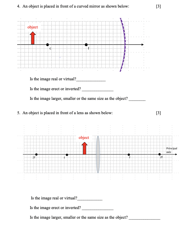 Solved 4. An object is placed in front of a curved mirror as | Chegg.com