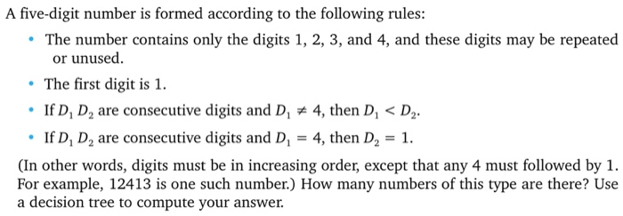 Solved A five-digit number is formed according to the | Chegg.com
