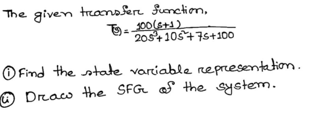 Solved The given transfer function, | Chegg.com
