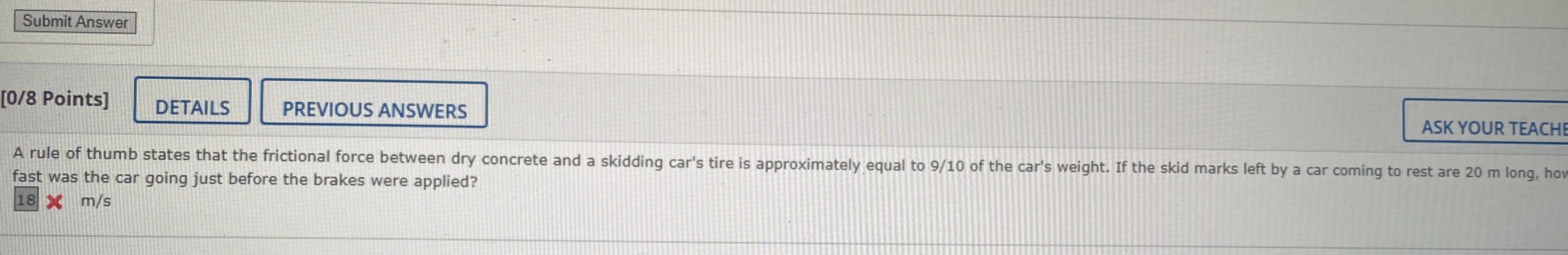 Solved Submit Answer [0/8 Points] DETAILS PREVIOUS ANSWERS | Chegg.com