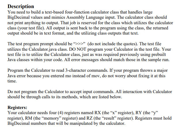 Solved Description You need to build a text-based | Chegg.com