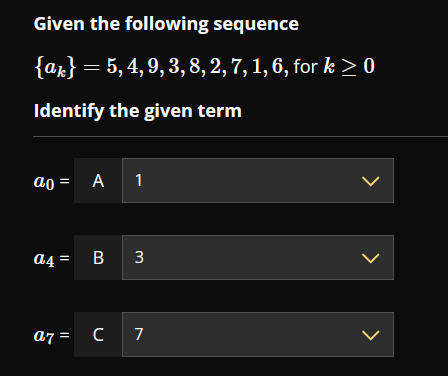 Solved Given the following sequence{ak}=5,4,9,3,8,2,7,1,6, | Chegg.com