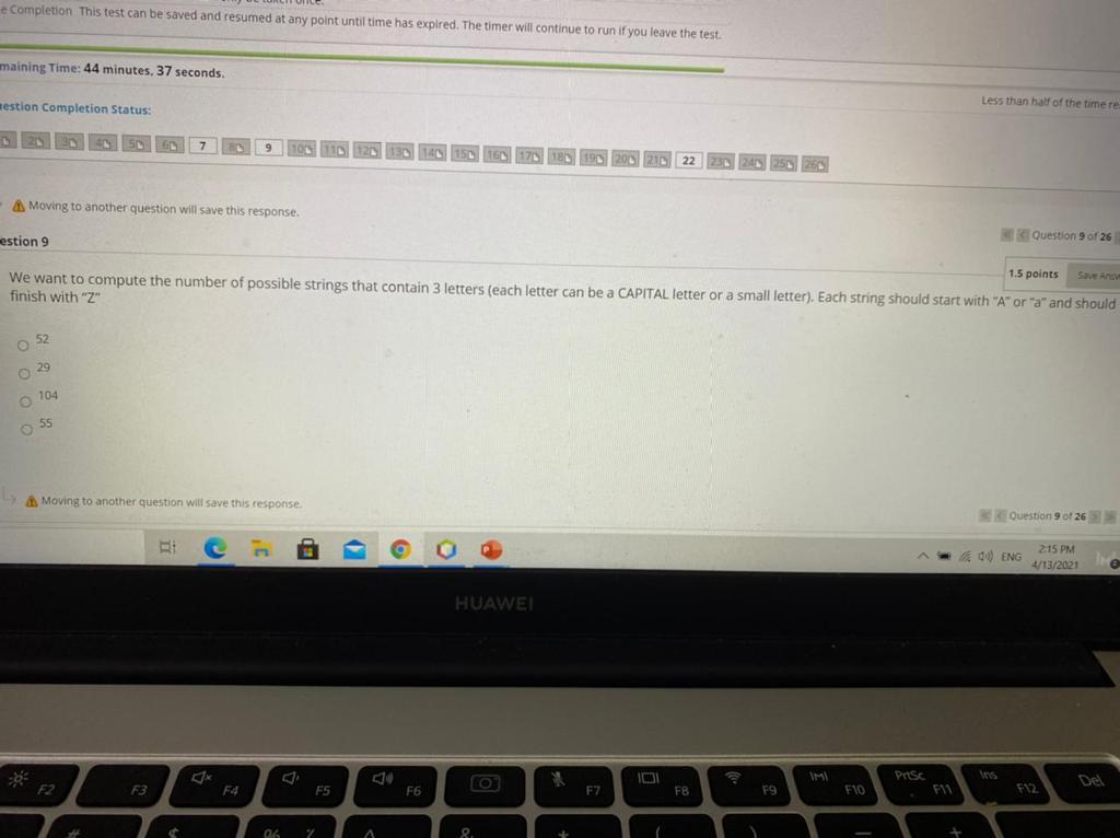 Solved e Completion This test can be saved and resumed at | Chegg.com