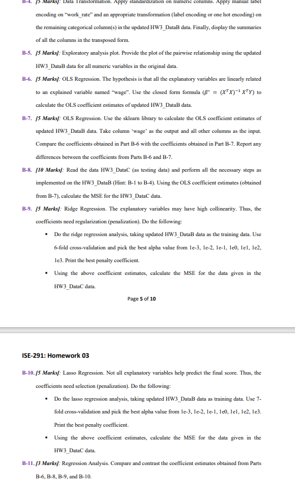 Problem B [50 Marks]: Solve all the questions using | Chegg.com