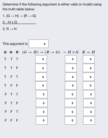 Solved Determine argument validity and if each portion is T | Chegg.com