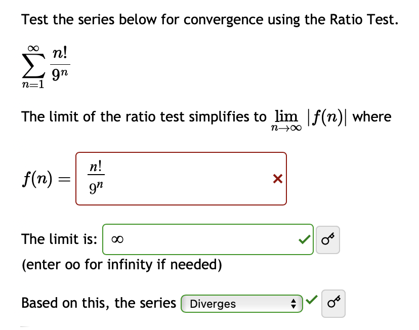 Solved Test the series below for convergence using the Ratio | Chegg.com