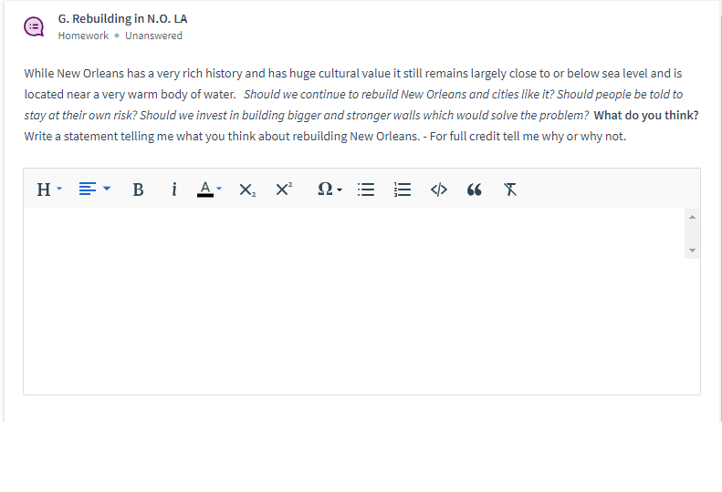Solved G. Rebuilding in N.O. LA Homework. Unanswered While | Chegg.com