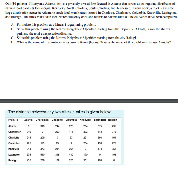 Solved plz now solve it Q1: (30 ﻿points) ﻿Hillary and Adams, | Chegg.com