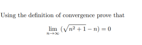 Solved Using the definition of convergence prove that lim | Chegg.com