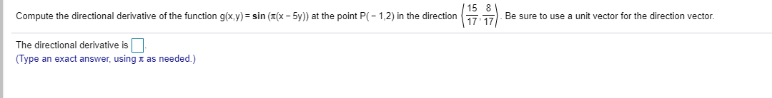 Solved Compute the directional derivative of the function | Chegg.com