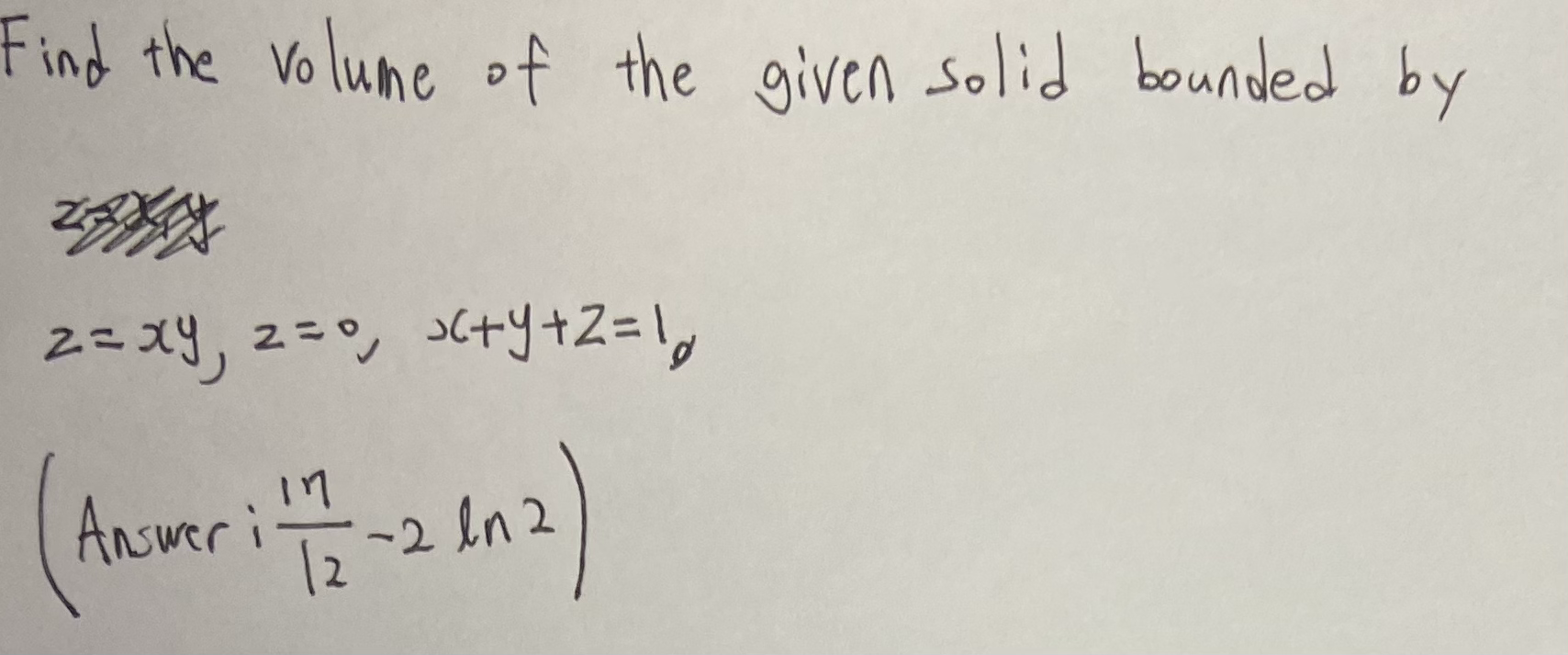 Solved Find the volume of the given solid bounded by 2:29, | Chegg.com