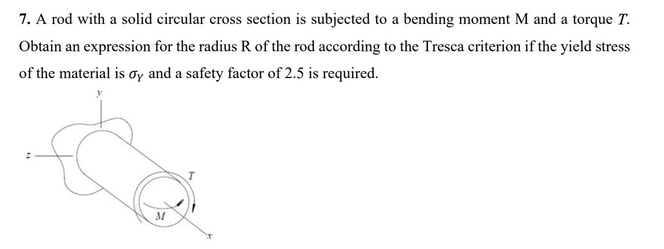 Solved 7. A rod with a solid circular cross section is | Chegg.com