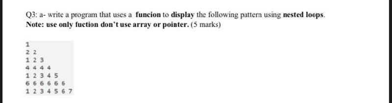 Solved Q3: a- write a program that uses a funcion to display | Chegg.com