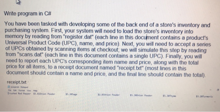 Solved Write program in C# You have been tasked with | Chegg.com