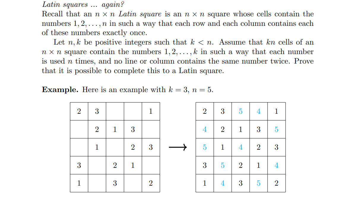 Latin squares ... again? Recall that an n×n Latin | Chegg.com