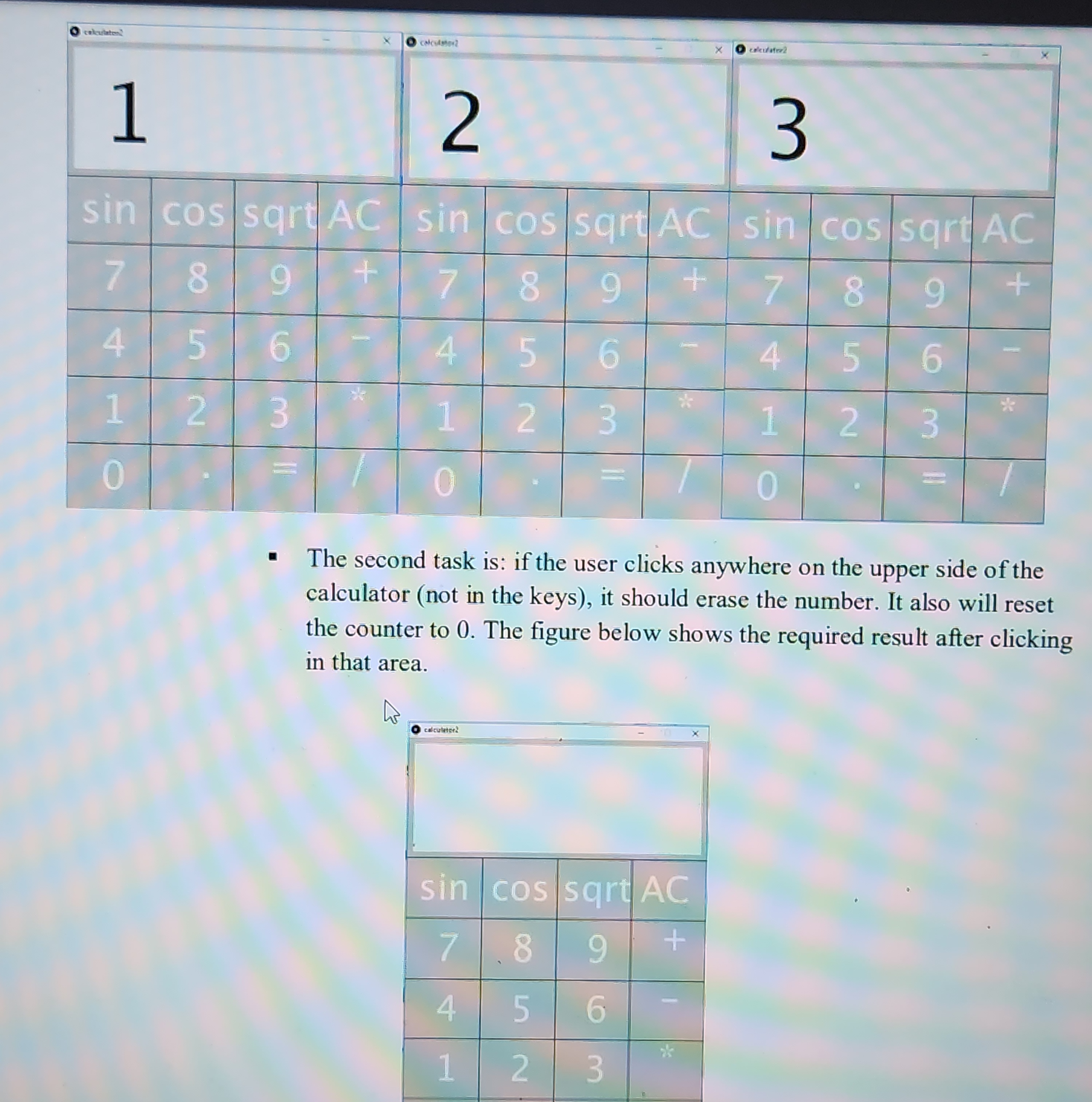 The second task is: if the user clicks anywhere on | Chegg.com