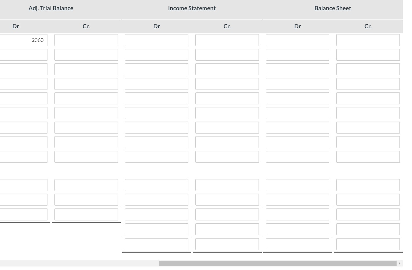 Solved The trial balance columns of the worksheet for Blue | Chegg.com
