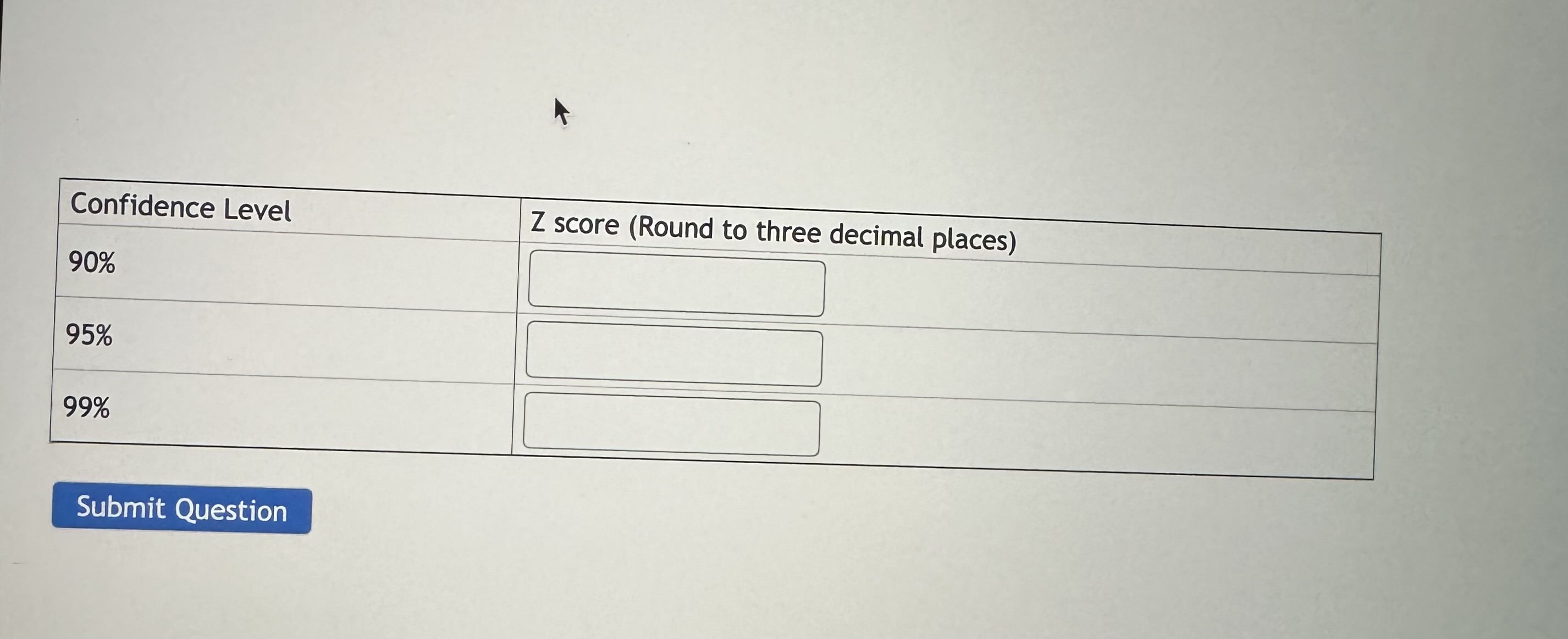 Solved \begin{tabular}{|l|l|} \hline Confidence Level & Z | Chegg.com