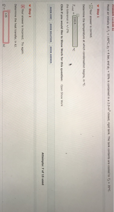 Solved Moist air initially at T1-140-С, рі " 4 bar, and | Chegg.com