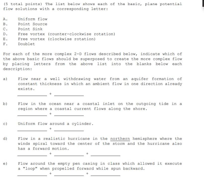 Solved (5 total points) The list below shows each of the | Chegg.com