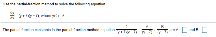 Solved Use the partial-fraction method to solve the | Chegg.com